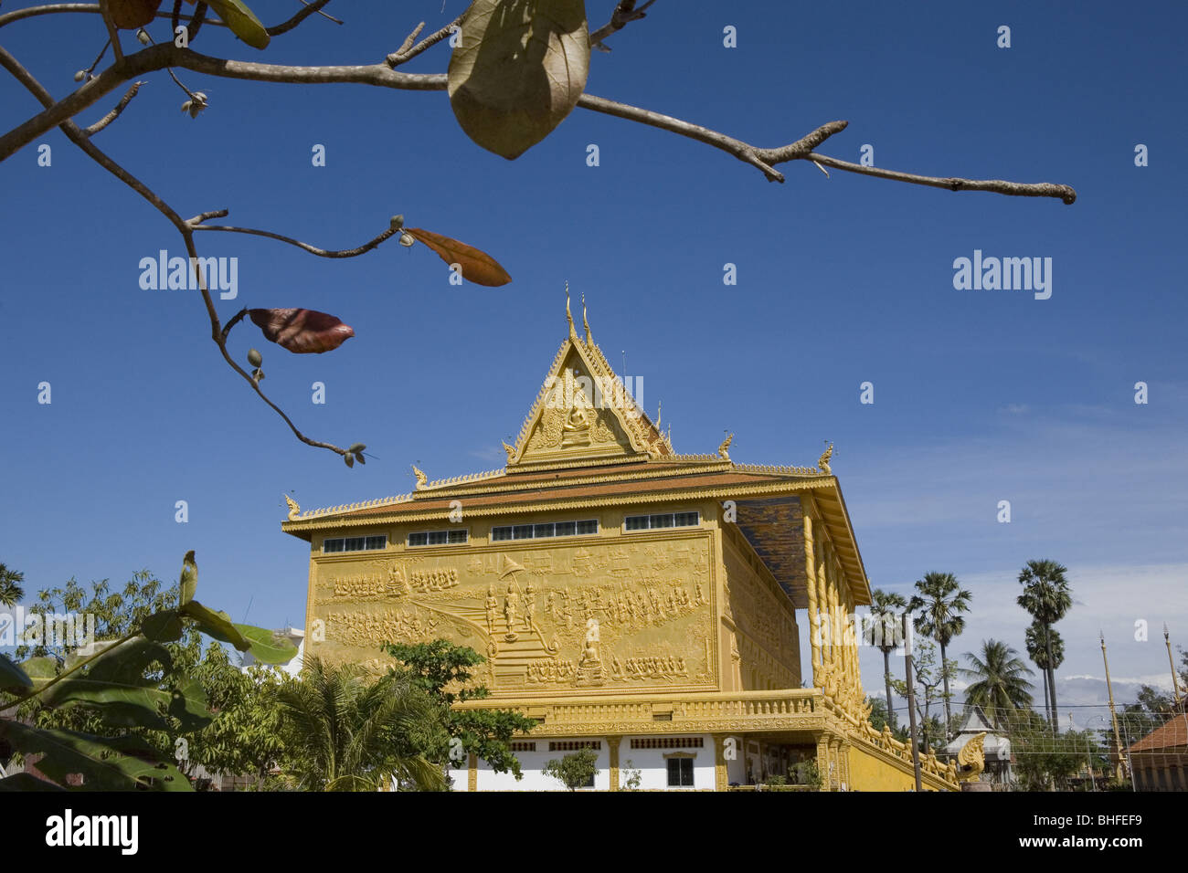 Buddhistic temple in the sunlight north of Phnom Penh, Cambodia, Asia Stock Photo - Alamy
