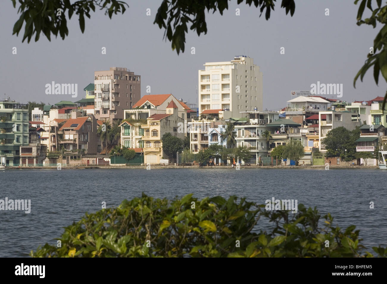 Residential area at the Ho Tay Lake at Hanoi, Ha Noi Province, Vietnam ...
