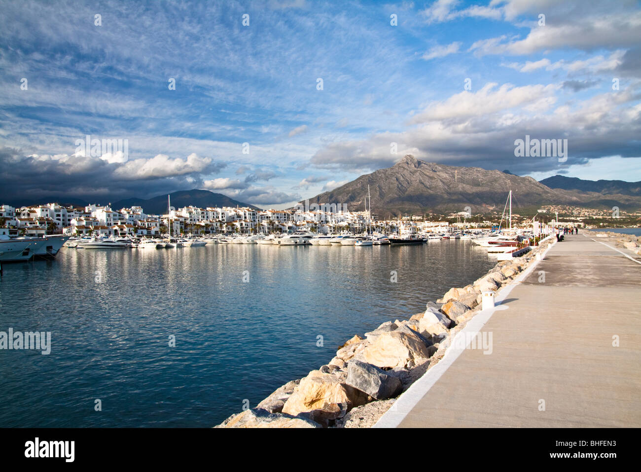 Luxury yacht harbor Puerto Banus, Marbella - Andalusia, Spain Stock ...
