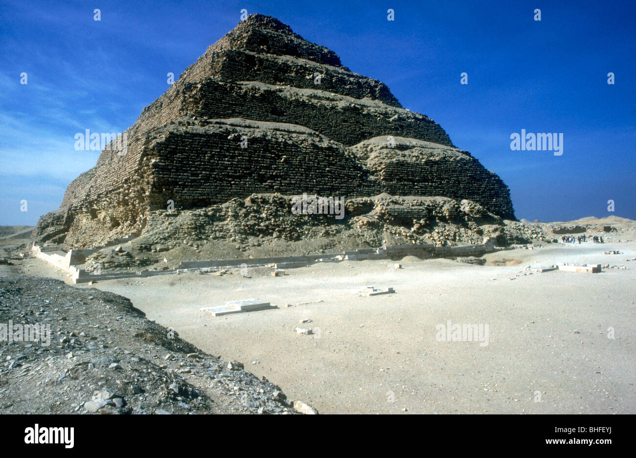 View from the left of Step Pyramid of King Djoser (Zozer), Saqqara ...