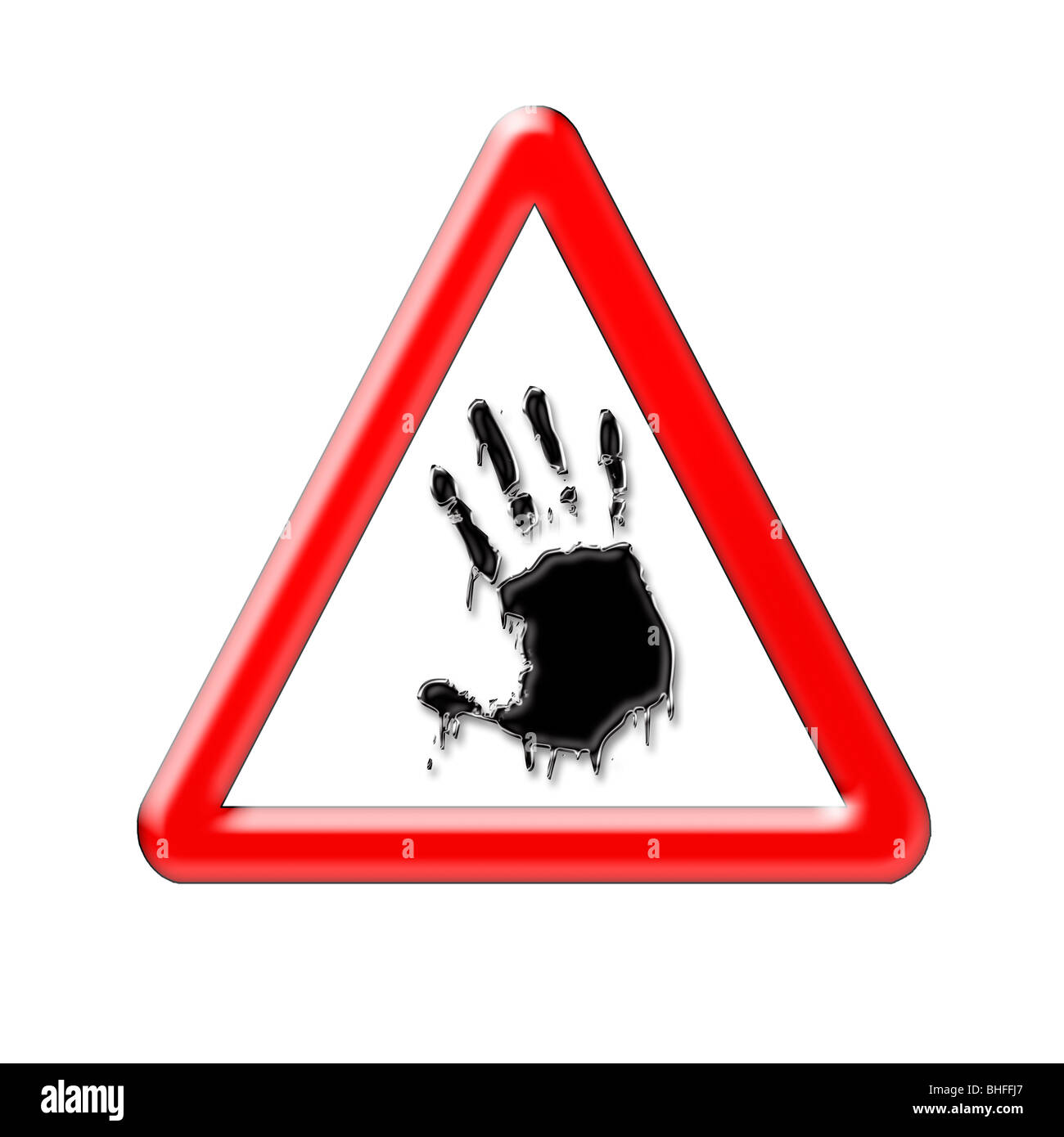 Warning Bloody Hand! Graphical representation using Road Warning Sign ...