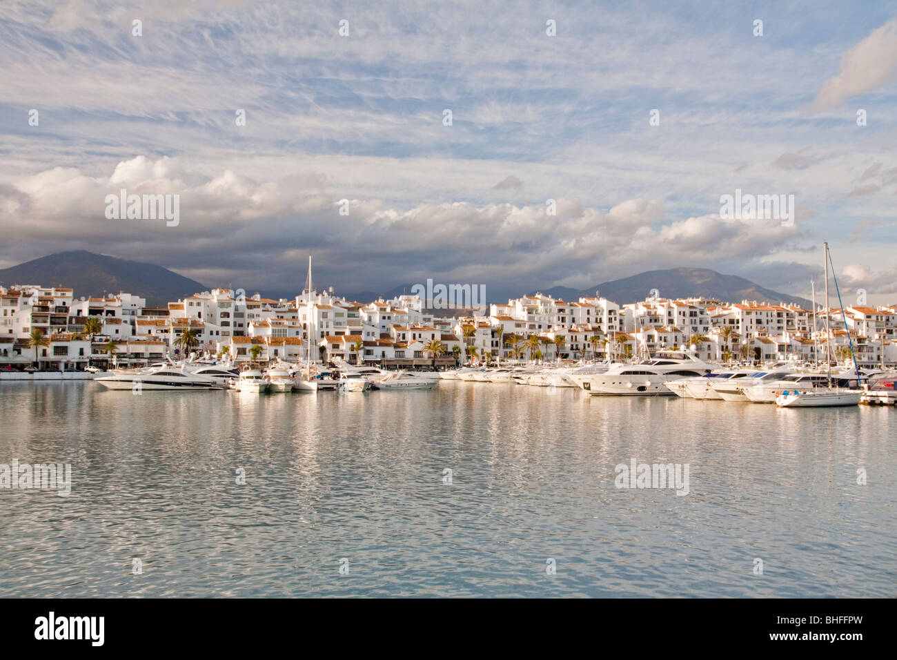 Luxury yacht harbor Puerto Banus, Marbella - Andalusia, Spain Stock ...