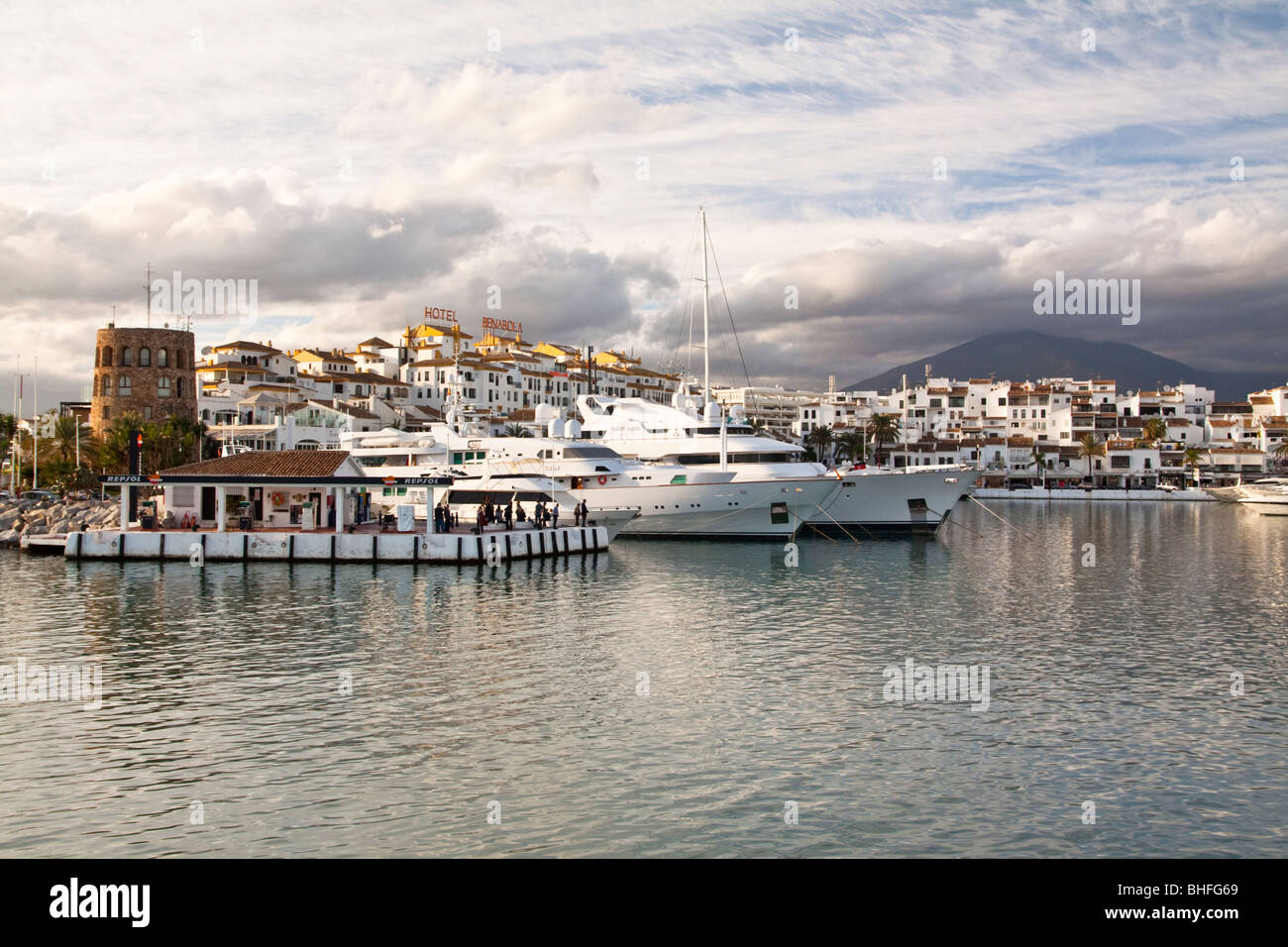 Luxury yacht harbor Puerto Banus, Marbella - Andalusia, Spain Stock ...