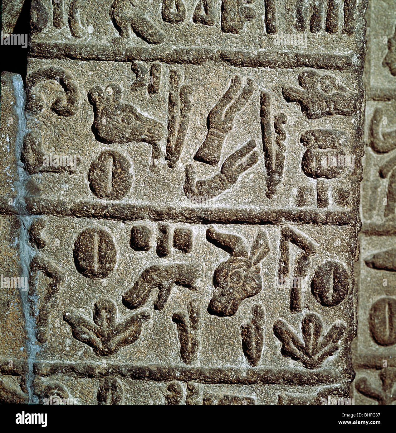 Detail of hieroglyphic inscription, Neo-Hittite, c9th century BC ...