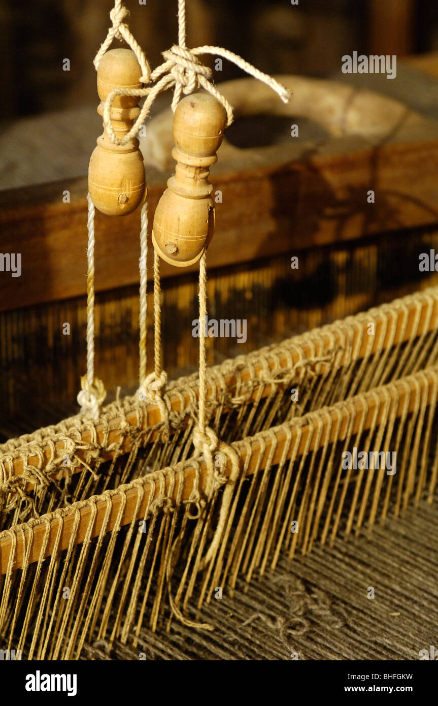 Detail of a weaving loom, Handicraft, Local history museum in ...