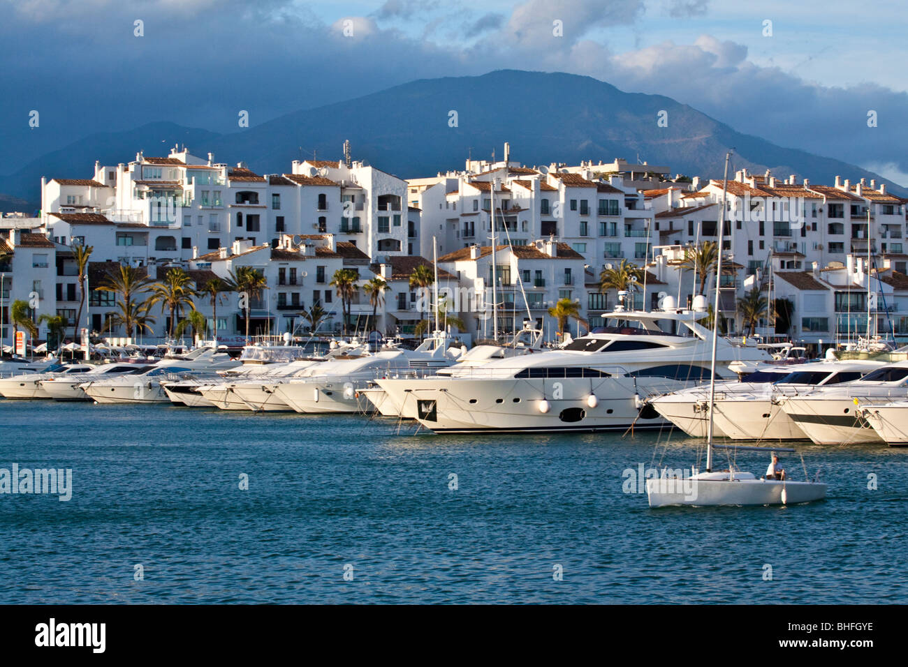 Luxury yacht harbor Puerto Banus, Marbella - Andalusia, Spain Stock ...