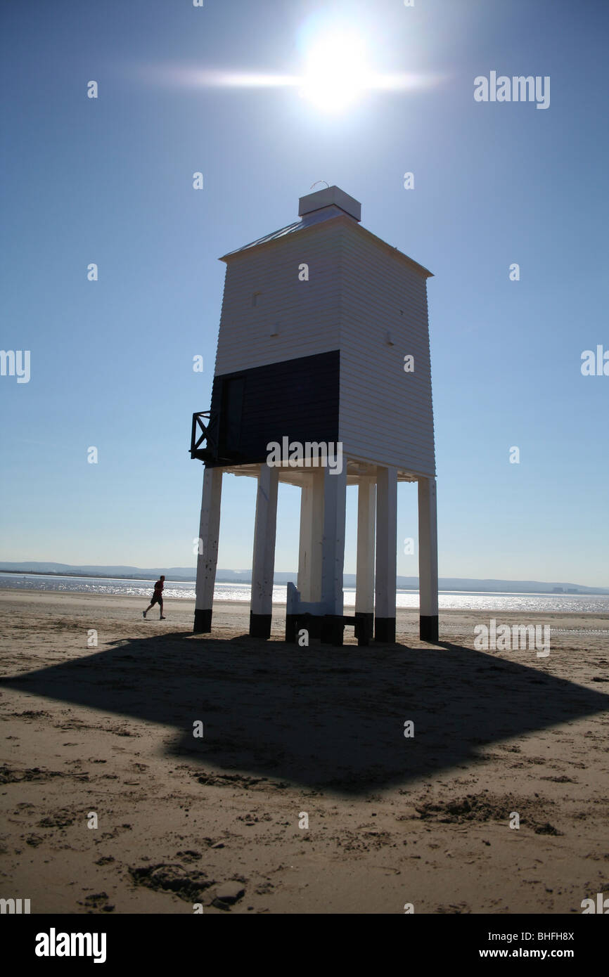 The historic lighthouse at the seaside resort of Burnham-on-Sea ...
