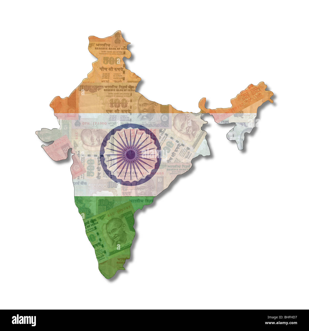 India Map flag with Rupee notes illustration Stock Photo - Alamy