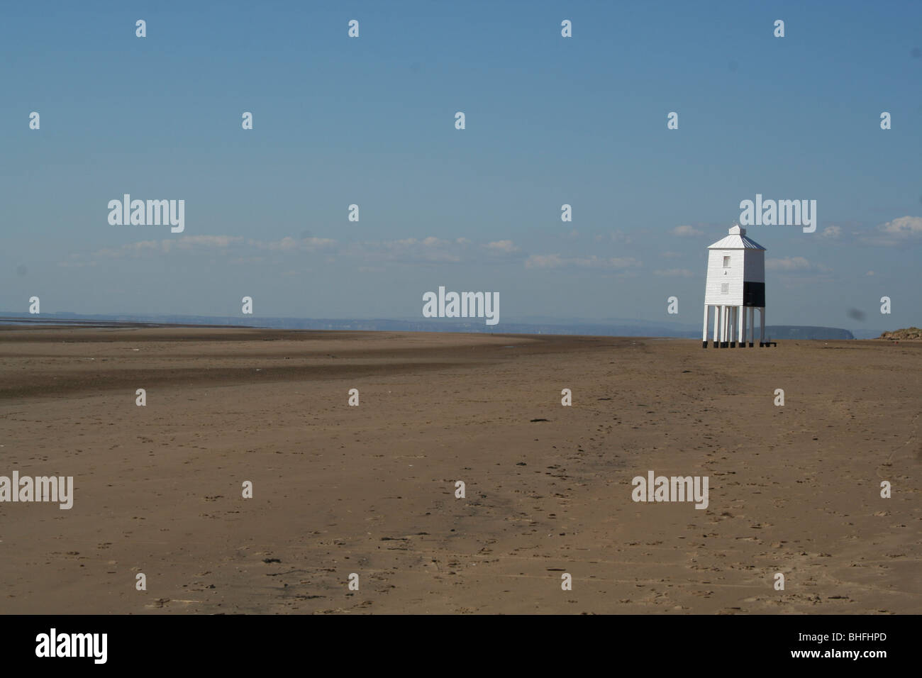 The historic lighthouse at the seaside resort of Burnham-on-Sea ...