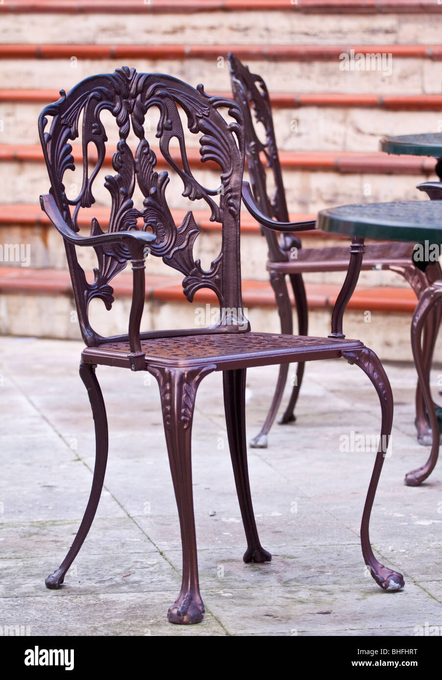 Old bronze chair in Spain Stock Photo - Alamy
