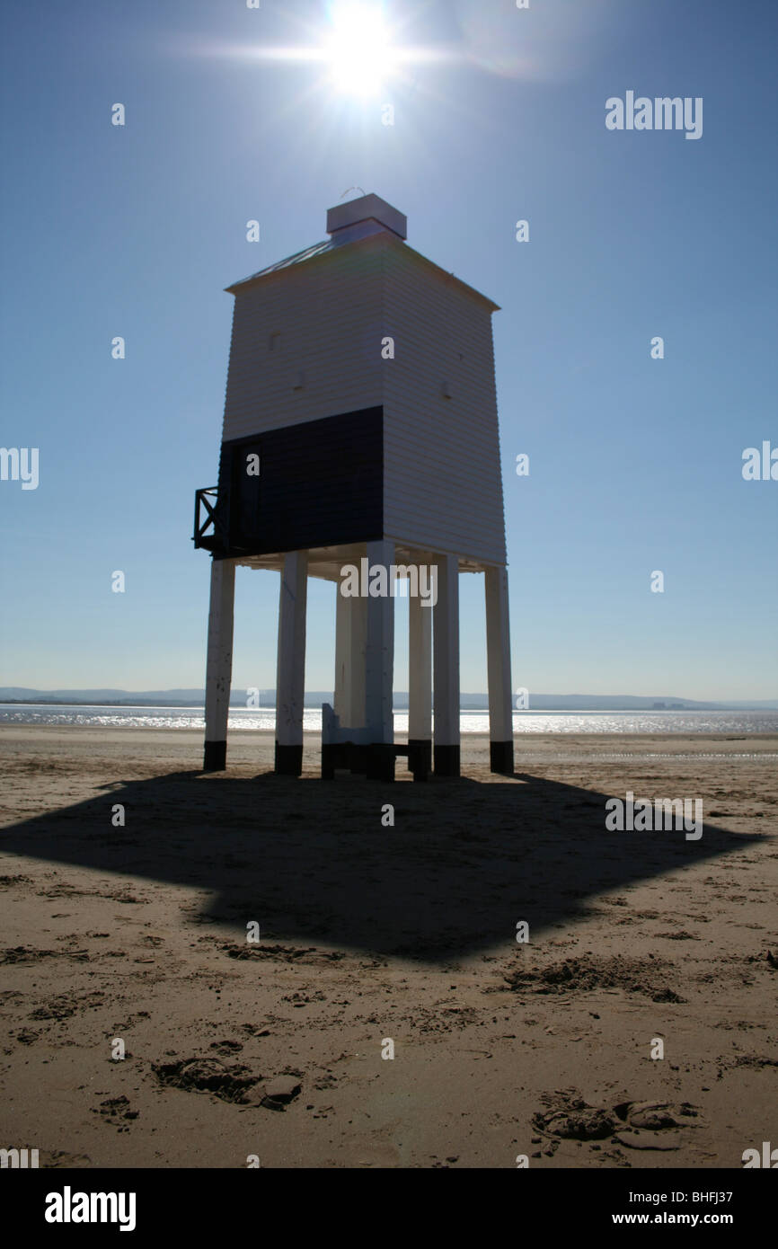 The historic lighthouse at the seaside resort of Burnham-on-Sea ...
