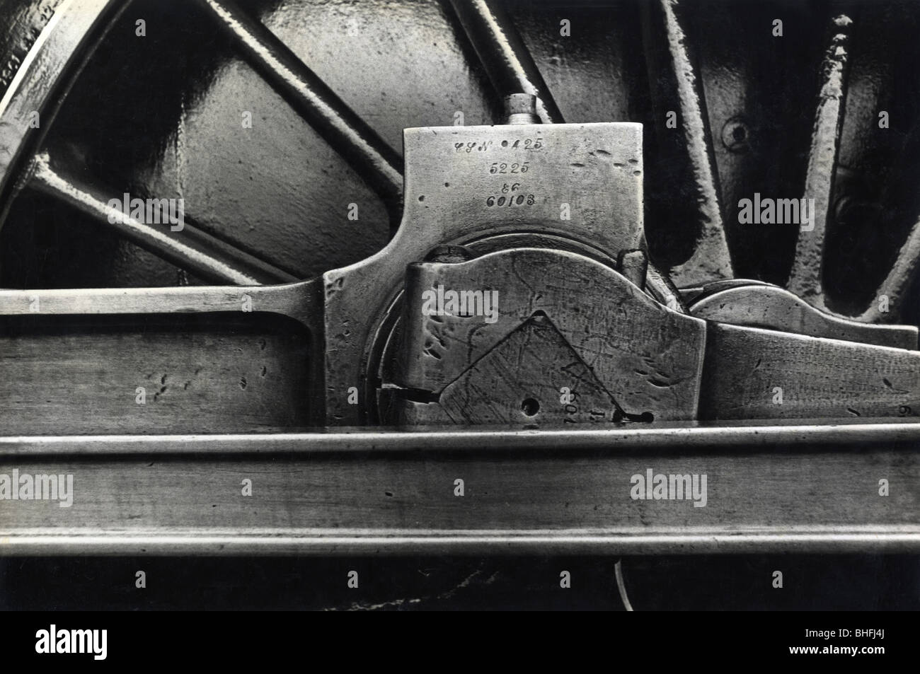 Engraved Steam Engine connecting rods and driving wheel of class A3 ...