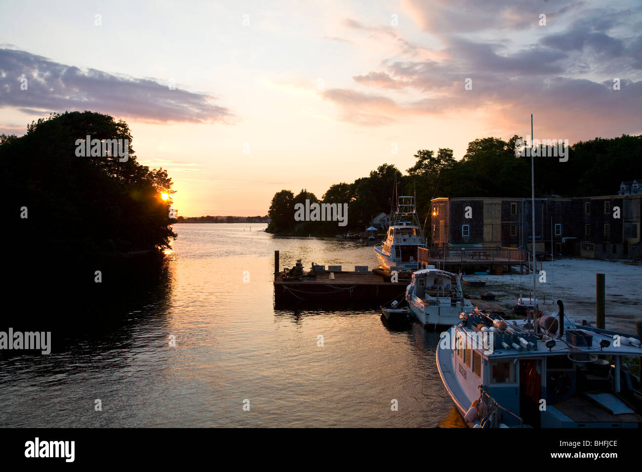The old lobster dock just off the Sakonnet River Stock Photo - Alamy