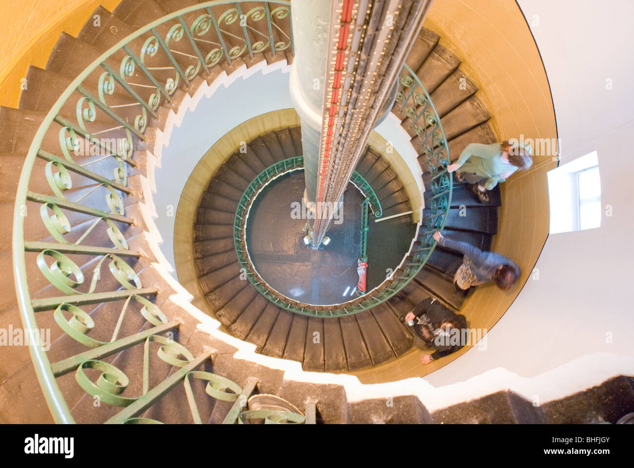 A Spiral Staircase in a Lighthouse Stock Photo - Alamy