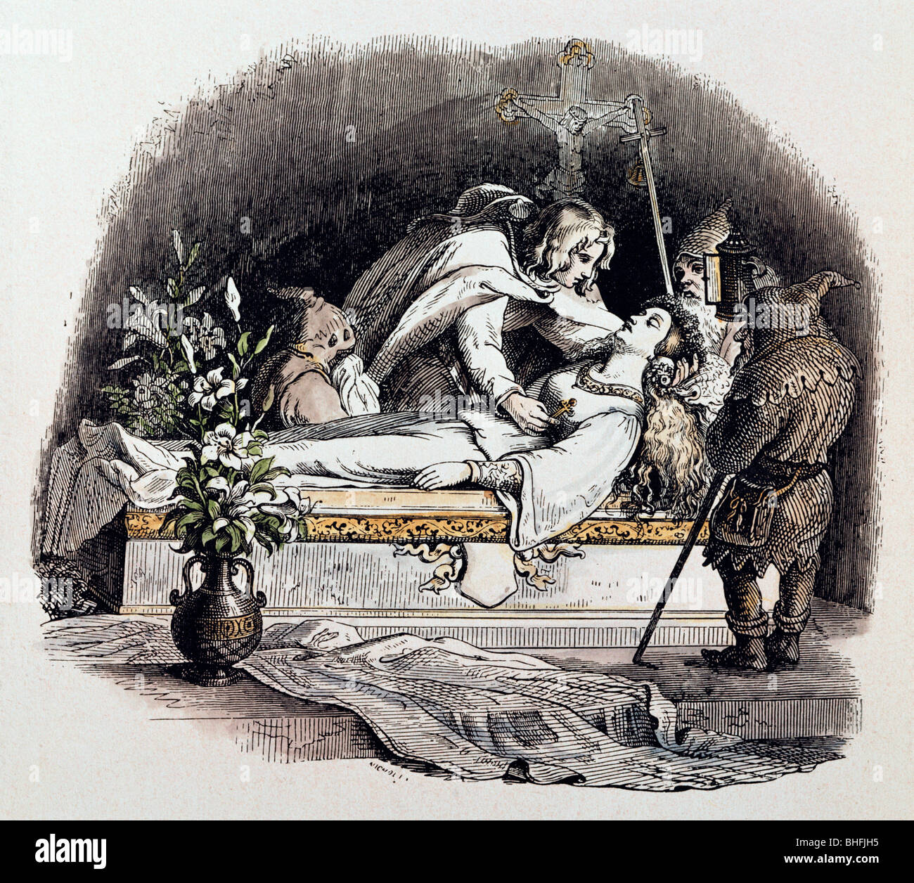 literature, legends, "Blanca", coloured woodcut by Ludwig Richter, from ...