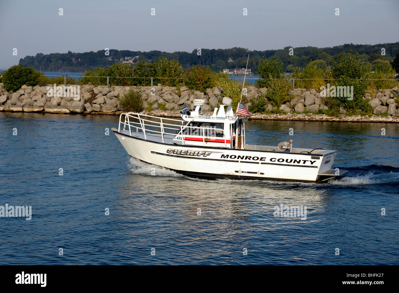 Sheriff's patrol boat on Lake Ontario, USA Stock Photo - Alamy