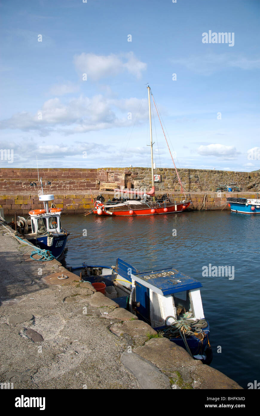 Dunbar East Lothian Scotland UK Harbour Harbor Sailing Fishing Boat ...