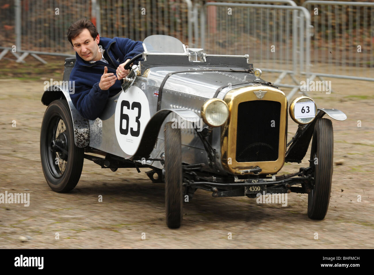 vintage racing Car turning at speed Stock Photo - Alamy