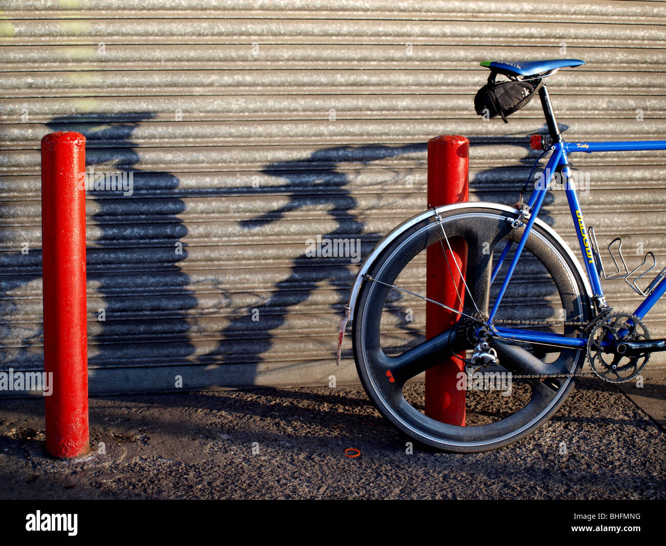 Blue shutters bike hi-res stock photography and images - Alamy