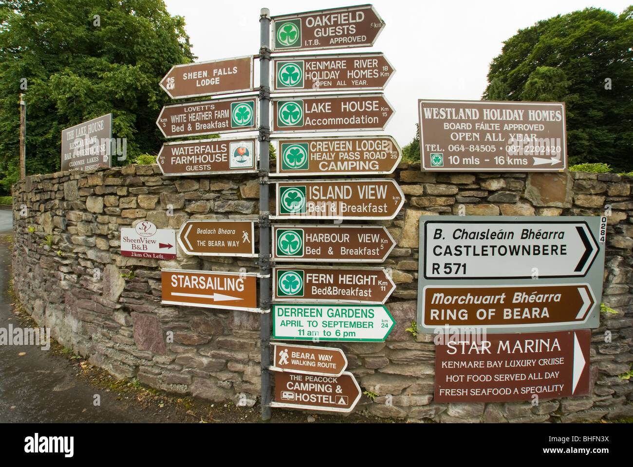 Direction Signs at a road junction in Ireland Stock Photo - Alamy
