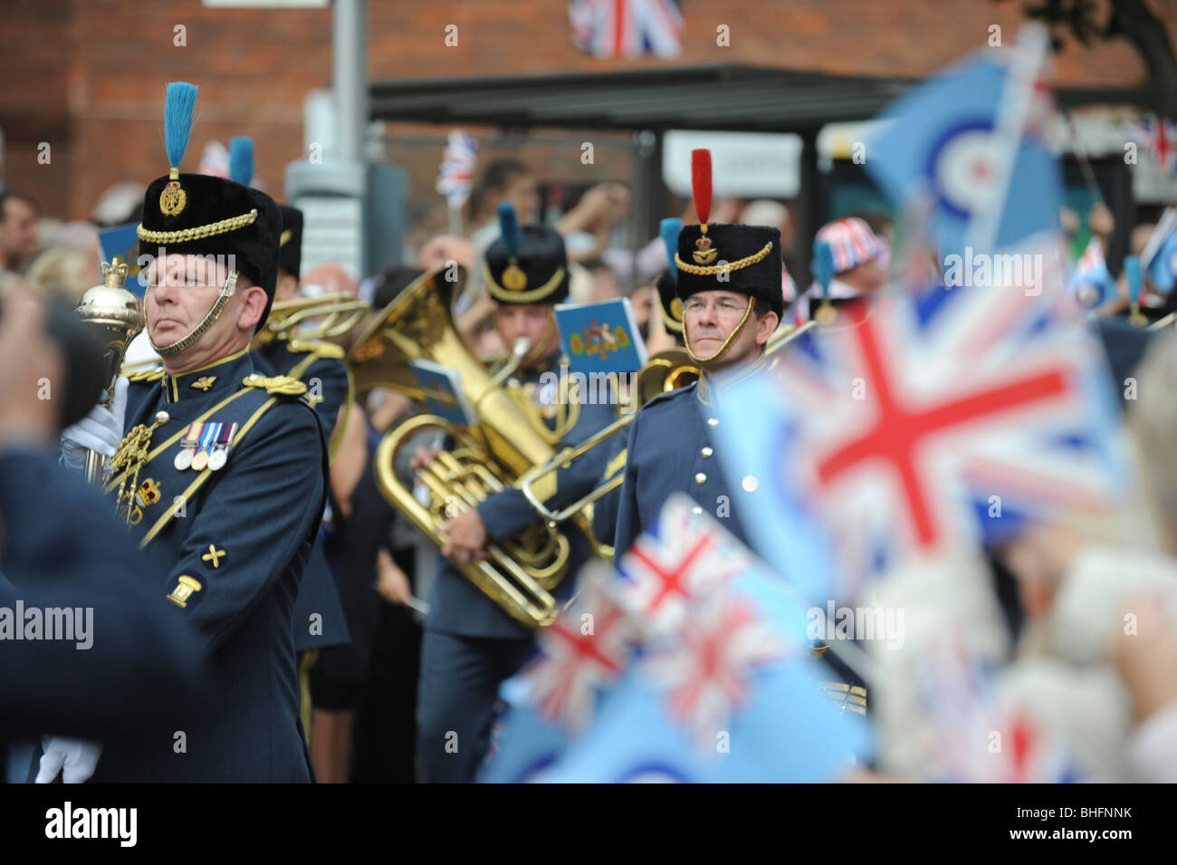 Home coming parade for British Troops Stock Photo - Alamy