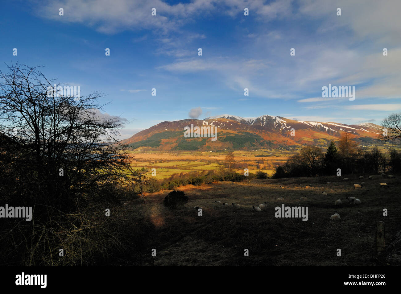 Braithwaite with Bassenthwaite Lake in the distance. Cumbria. United ...