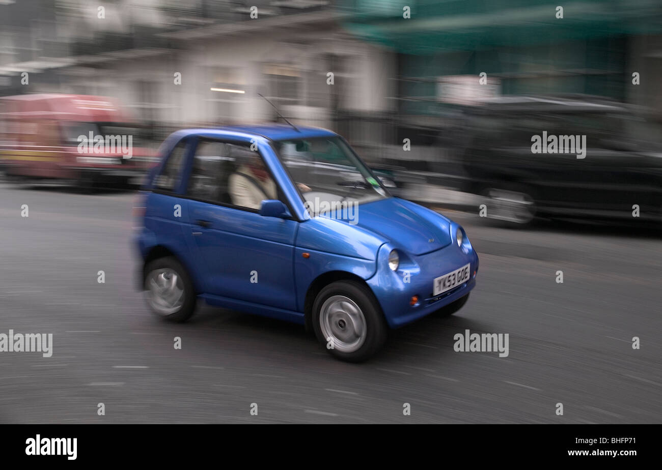 G Wiz electric car driving in Westminster London W1 UK Stock Photo - Alamy