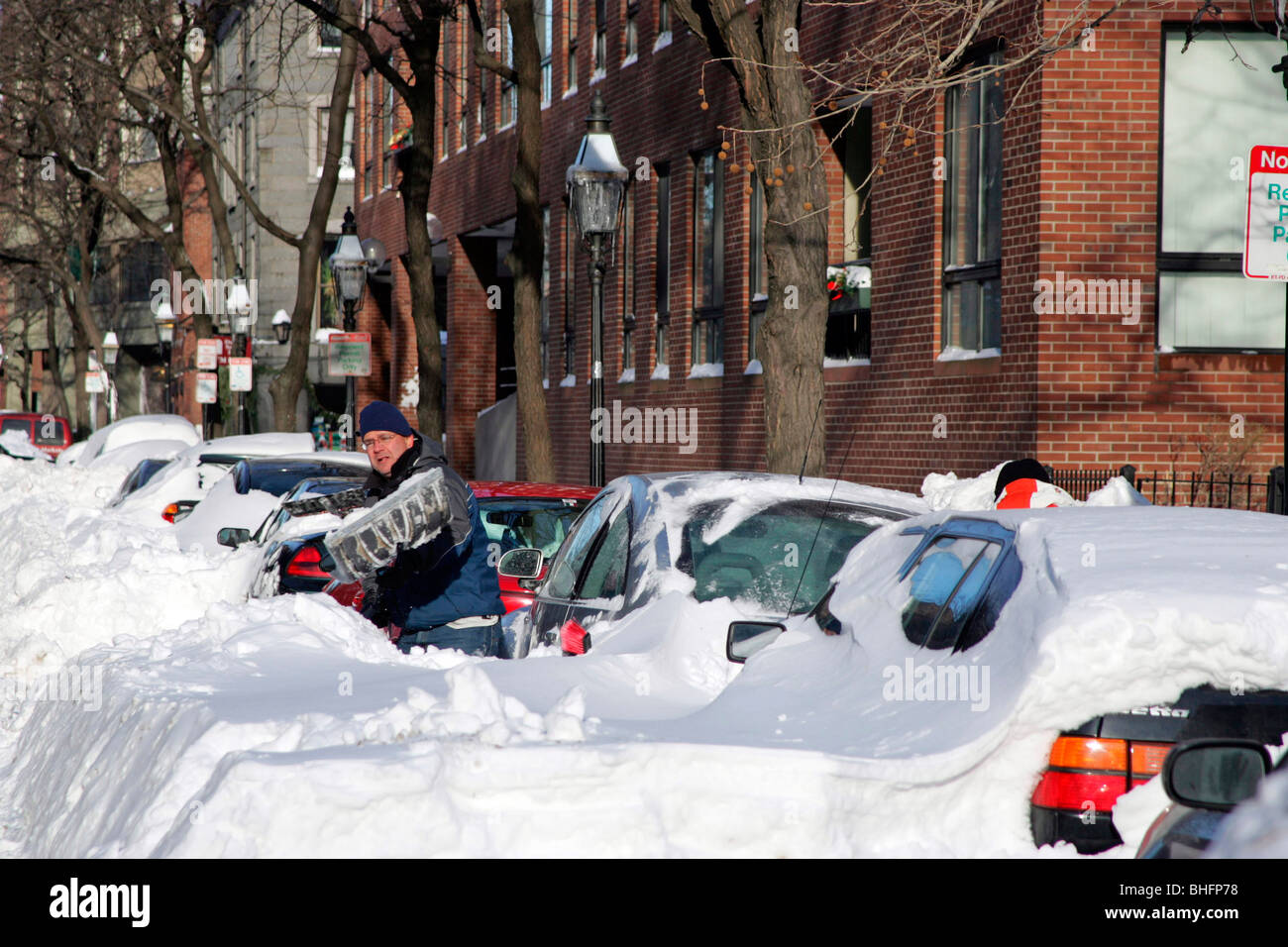 Snow storm Boston Massachusetts USA New England Stock Photo - Alamy