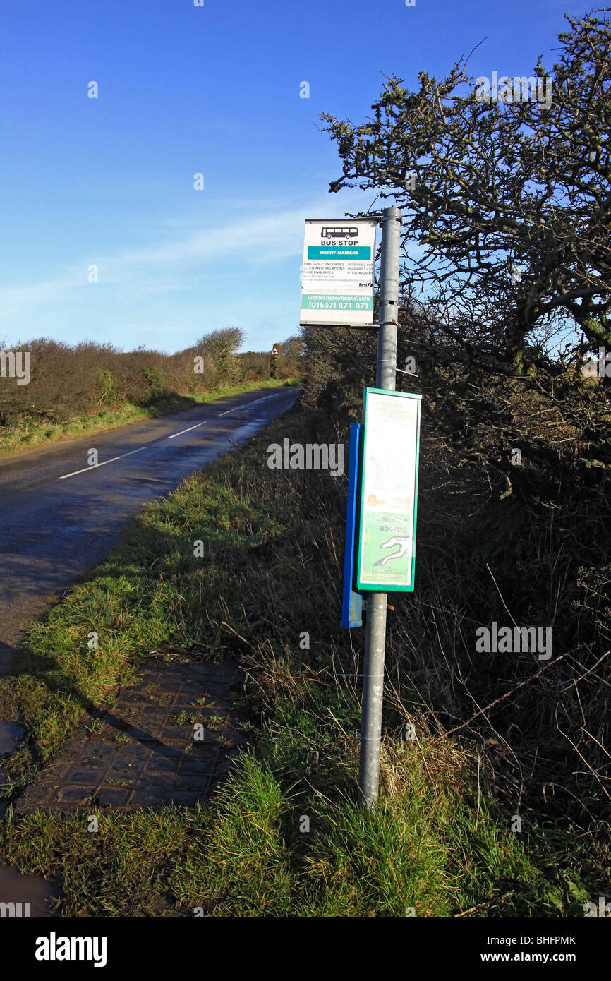 Rural bus stop Cornwall UK Stock Photo - Alamy