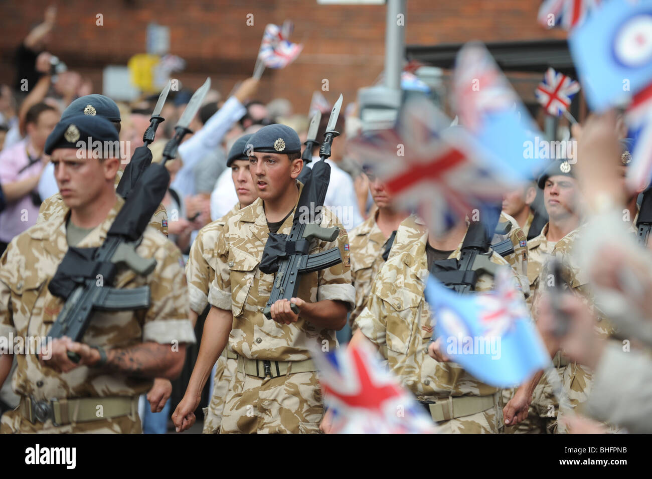 British Raf personnel welcomed home from Afghanistan with a parade in ...