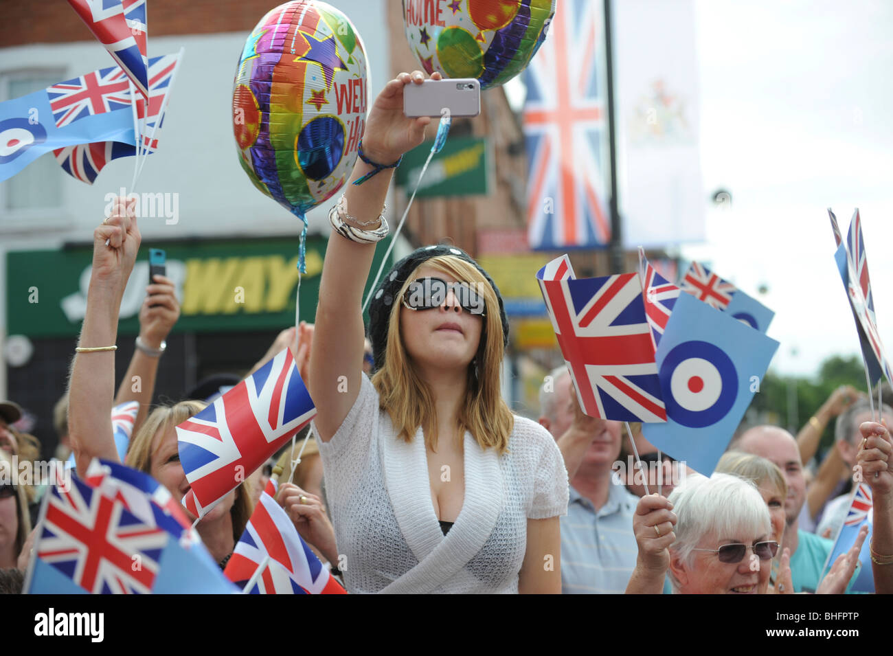 Home coming parade for British Troops Stock Photo - Alamy
