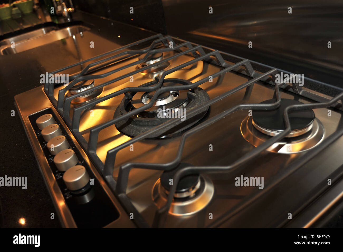 Modern Gas cooker hob Stock Photo - Alamy