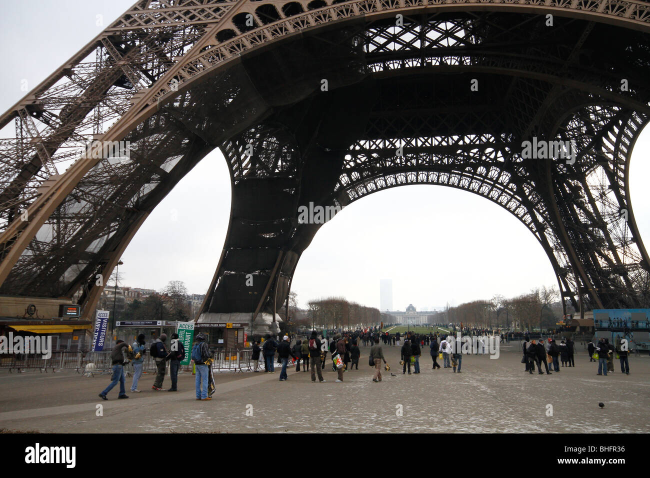 General view from the bottom of the Eiffel Tower Stock Photo - Alamy