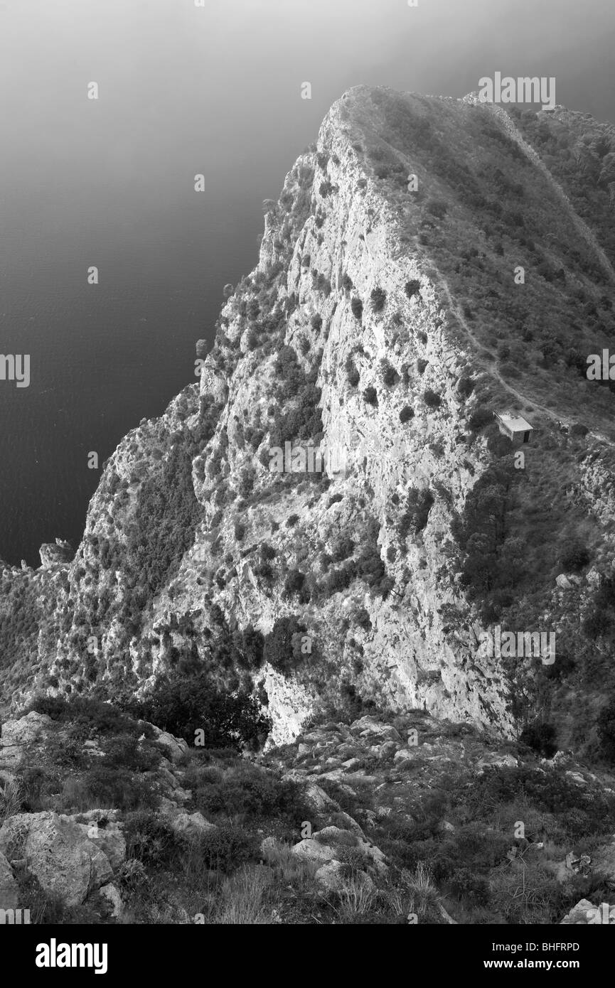 Spectacular View of Sea Cliffs and Coastline from Monte Solaro, Island ...