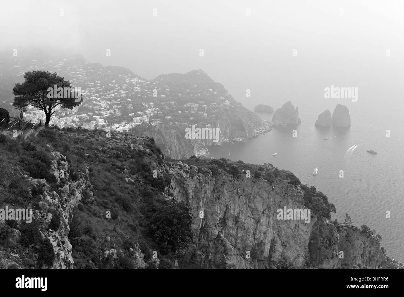 Dramatic View of Capri from Monte Solaro, Island of Capri, Italy Stock ...