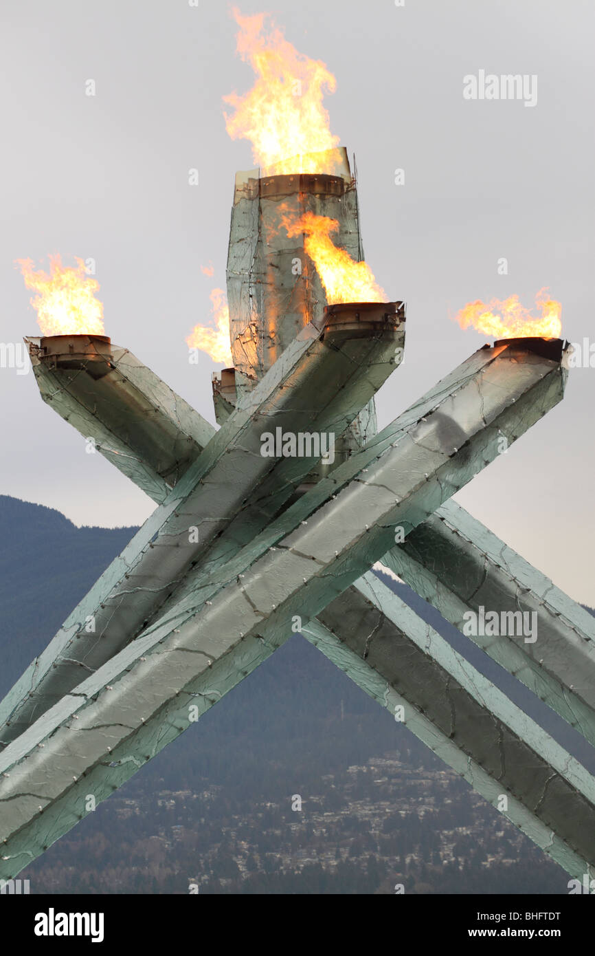 The official cauldron flame for the 2010 Olympic winter games being ...