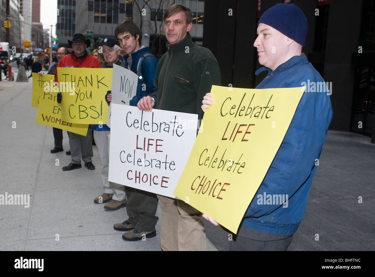 Pro-life groups rally in front of CBS headquarters in New York Stock ...