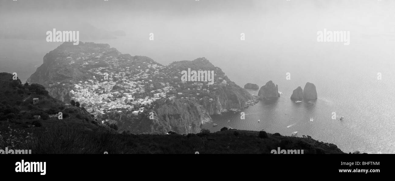 Spectacular View of Capri from Monte Solaro, Island of Capri, Italy ...