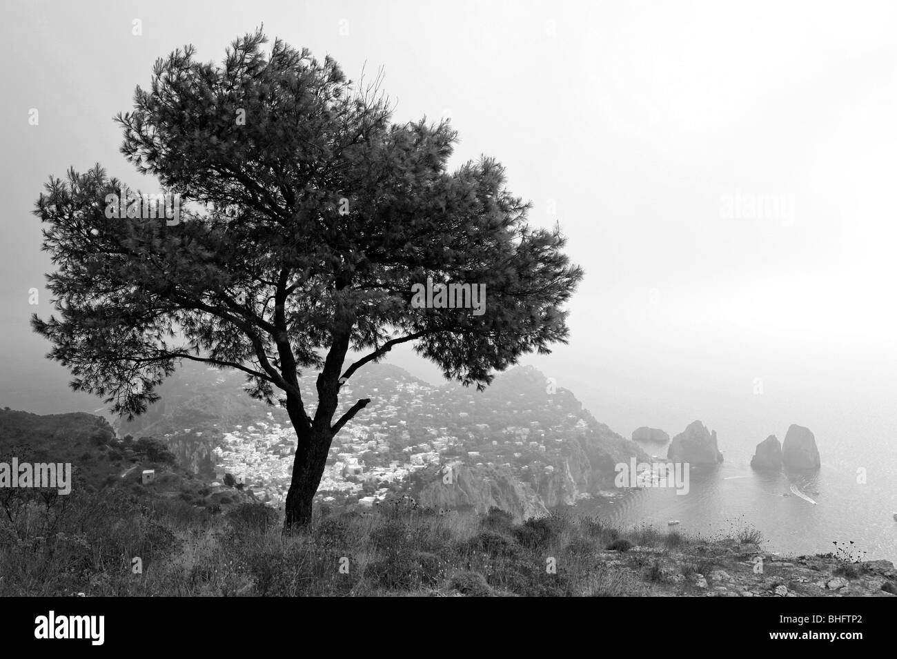 Spectacular View of Capri from Monte Solaro, Island of Capri, Italy ...