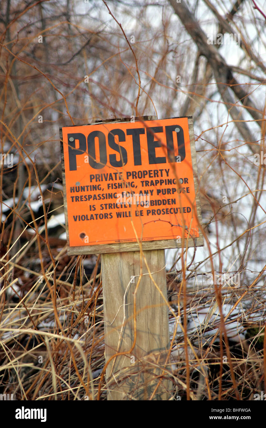 Private property sign Posted Massachusetts Stock Photo - Alamy