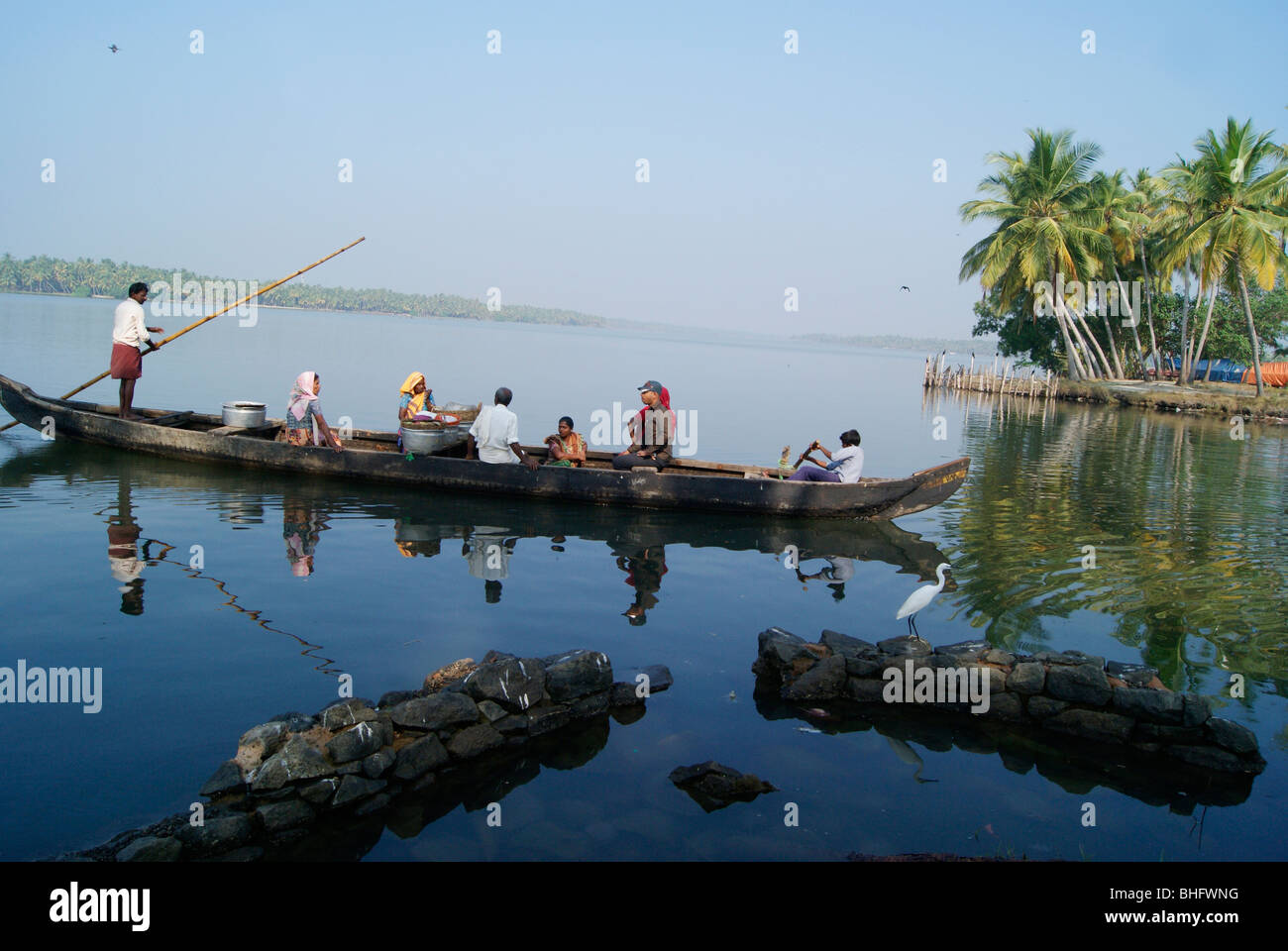 Scenic view of Kerala back waters and traveling Native village Kerala ...