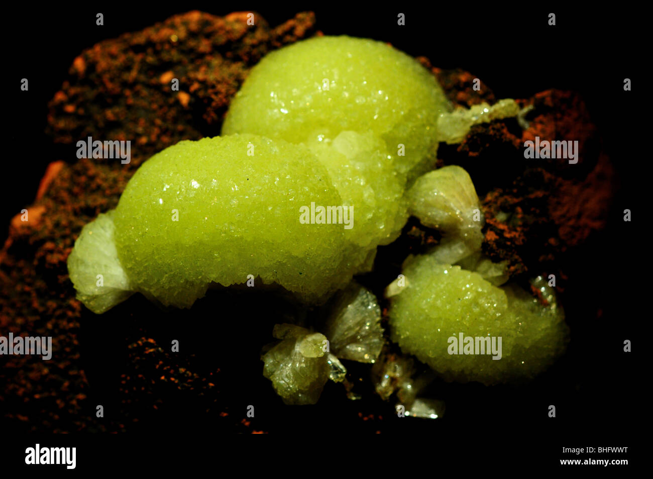 Adamite, a zinc arsenate hydroxide mineral, Zn2AsO4OH Stock Photo - Alamy