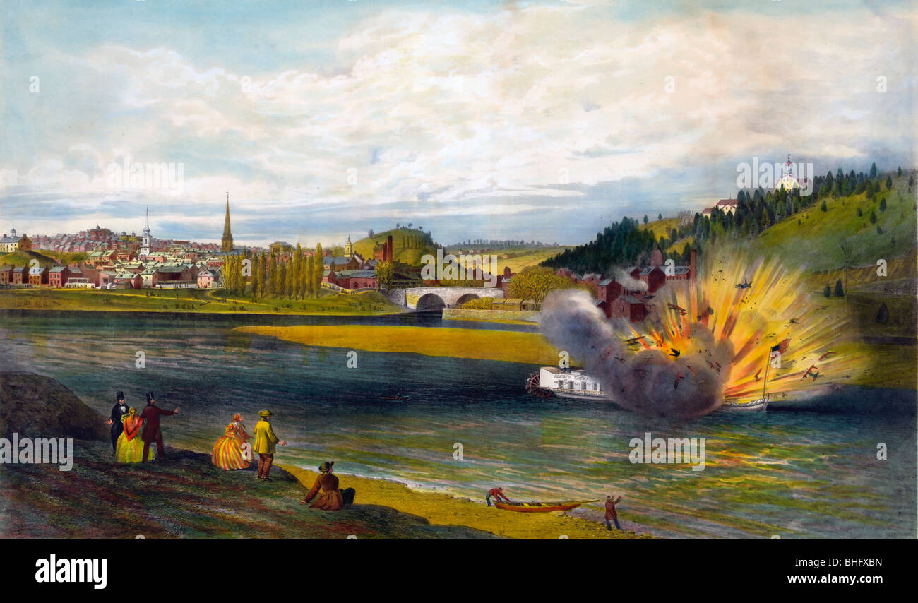 Explosion of the Steamship Alfred Thomas at Easton Pennsylvania March ...