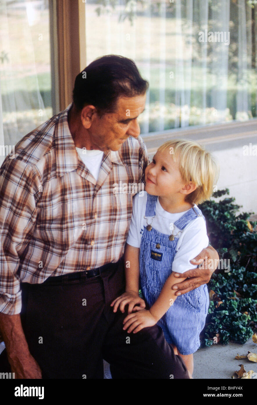 Grandson grandfather talk hi-res stock photography and images - Alamy