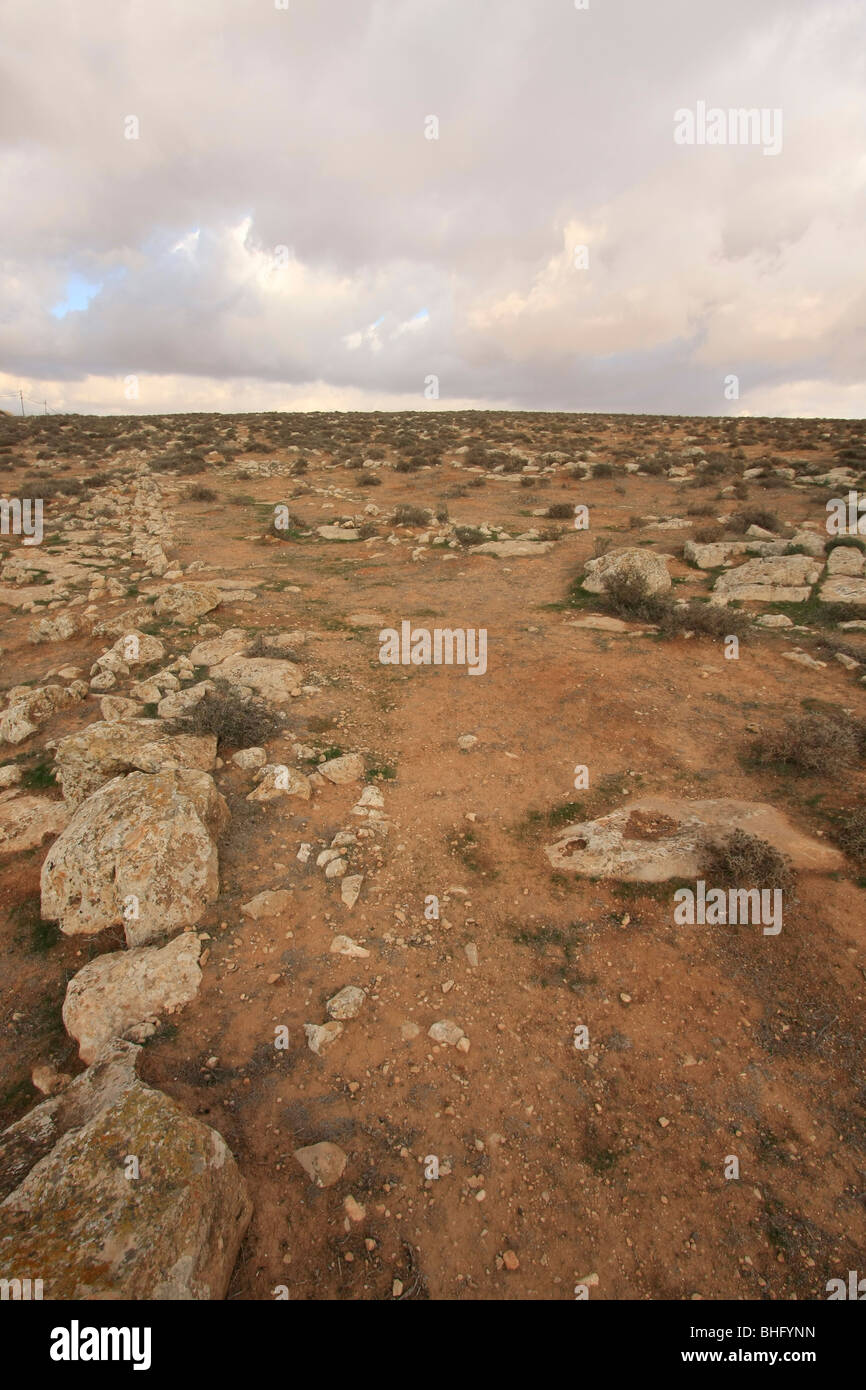 Israel, Southern Hebron Mountain, the ancient Roman road on Mount Amasa ...
