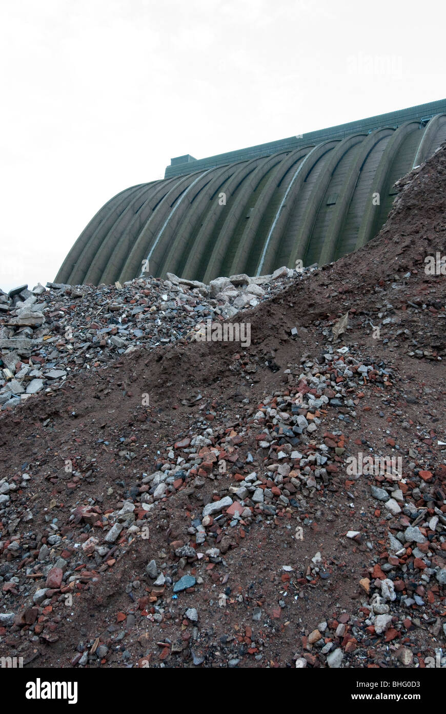 Rubble in front of warehouse Liverpool Docks UK Stock Photo - Alamy