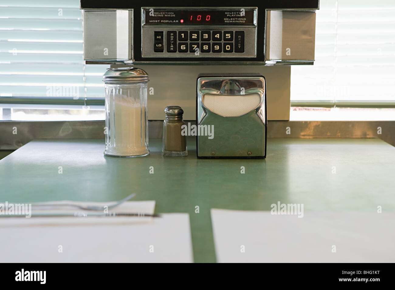 Condiments on diner table hi-res stock photography and images - Alamy