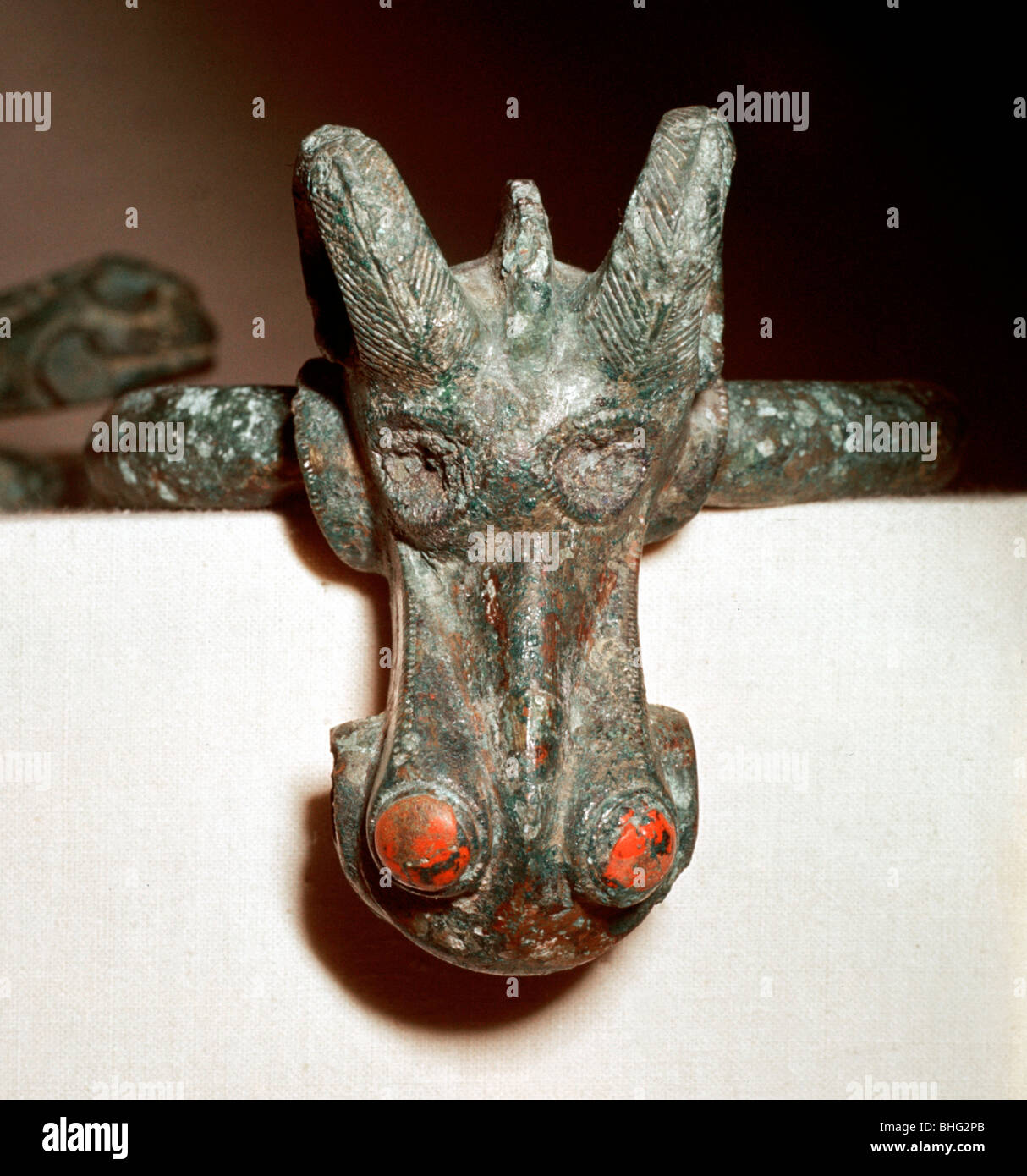 Celtic bronze harness mount (Horse head), Germany, 1st century. Artist ...
