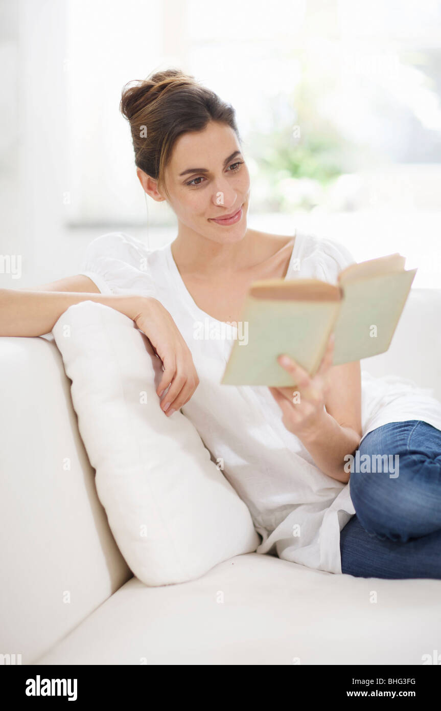 time to read and sit on the sofa Stock Photo - Alamy