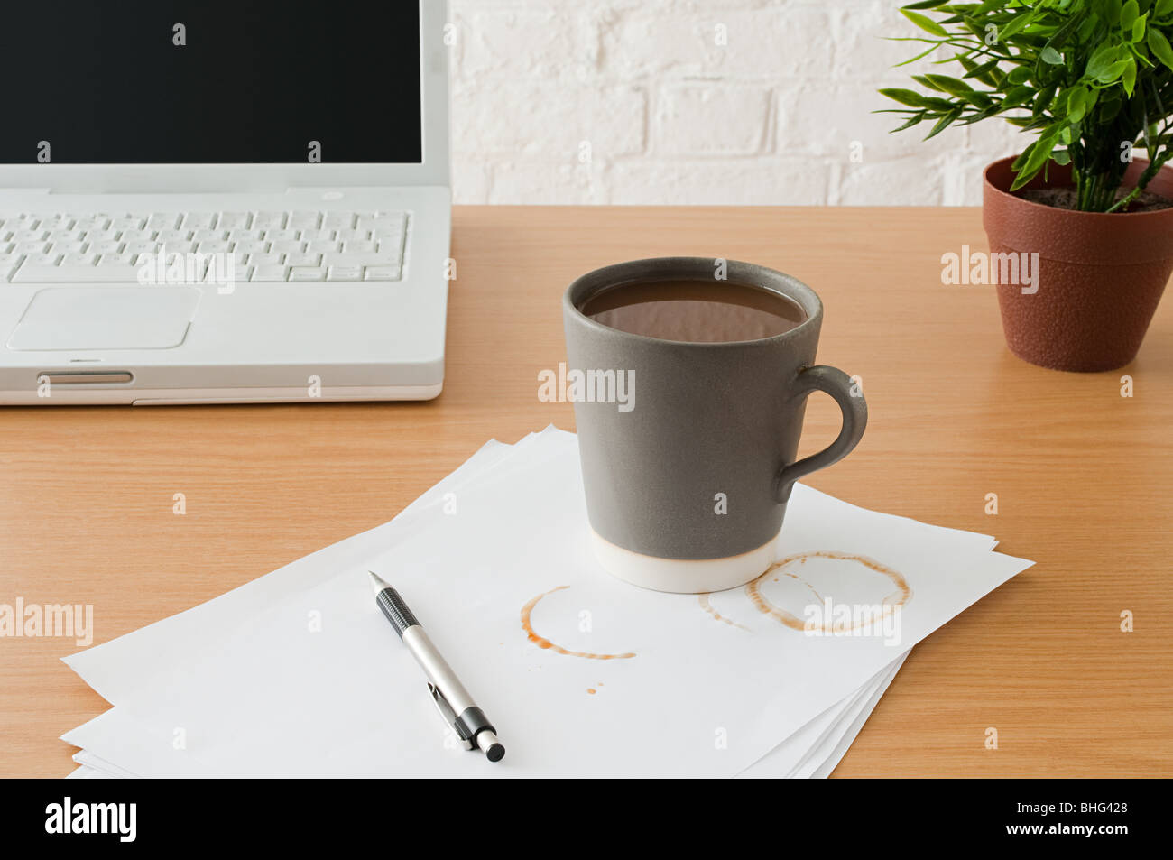 Coffee on desk Stock Photo - Alamy